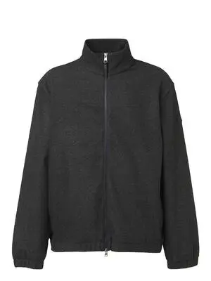 Moncler Leather-trimmed Bomber Jacket - Grey