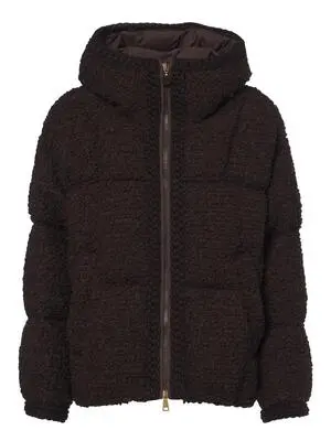 Moncler Cristallin Wool-blend Teddy Down Jacket - Brown