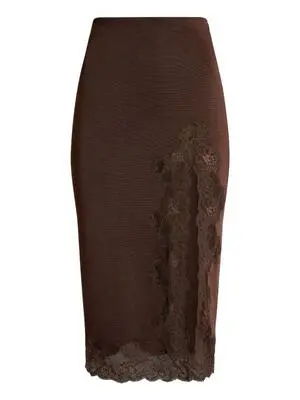 Balmain Balmain Women Lace Detail Midi Skirt Multicolor