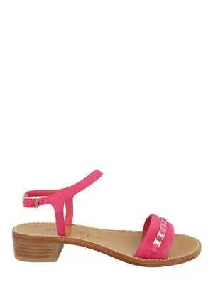 FERRAGAMO Tremiti Gancini Chaintrimmed Sandals - Pink