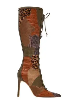 Steve Madden Marelyn Lace-up Boots - Olive Multi