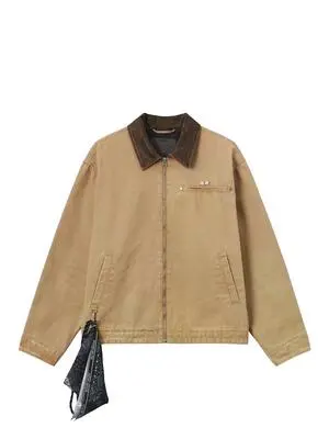 MUSIUM DIV. Contrasting-collar Zip-up Jacket - Neutrals