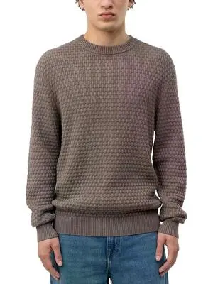 Hugo Basket-weave Crew-neck Sweater - Brown