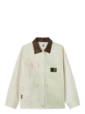 IZZUE Raw-edge Contrast-collar Jacket