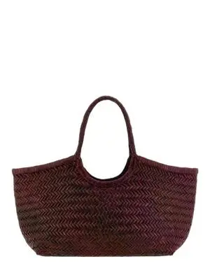 Dragon Diffusion Big Nantucket Woven Leather Shoulder Bag - Red