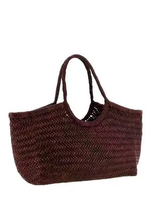 Dragon Diffusion Big Nantucket Woven Leather Shoulder Bag Red