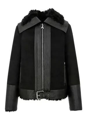 Patrizia Pepe Belted Faux-shearling Jacket - Black