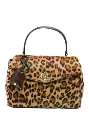 RALPH LAUREN Leopard-print Leather Shoulder Bag