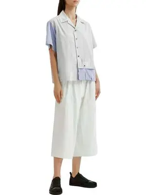 Y’s Striped Panelled Shirt - White