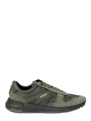 Hugo Logo-print Panelled Sneakers - Green