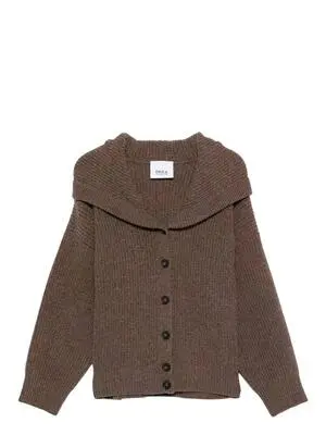 Erika Cavallini Donato Hooded Ribbed-knit Cardigan - Brown