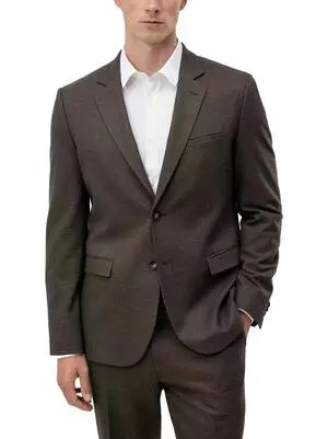 Hugo Notched-lapels Single-breasted Blazer - Brown