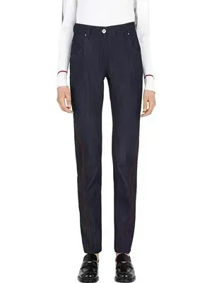 FERRAGAMO Contrast-stitch Trousers - Blue