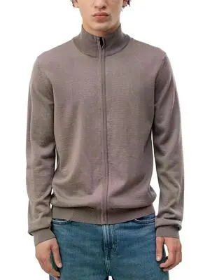 Hugo Zip-up Cardigan - Brown