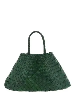 Dragon Diffusion Small Santa Croce Woven Leather Tote Bag - Green
