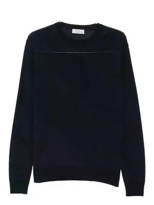 FERRANTE Crew-neck Long-sleeve Sweater - Blue