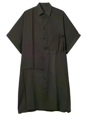Y’s Patch-pocket Midi Shirt Dress - Grey