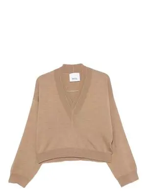 Erika Cavallini V-neck Drop-shoulder Sweater - Neutrals