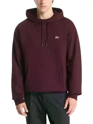 Lacoste Logo-patch Drawstring Hoodie - Red