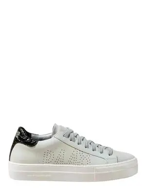 P448 Thea Perforated Leather Sneakers - White