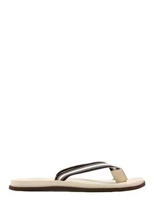 Brunello Cucinelli Striped Thong-strap Sandals - Brown