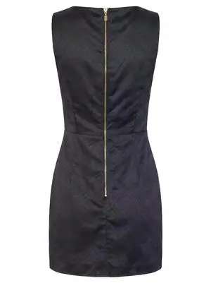 Elisabetta Franchi Taffeta Mini Dress With Fish Scale Pattern - Black