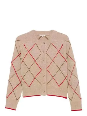 MOISMONT Argyle-knit Cardigan - Neutrals