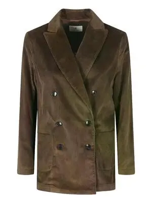 MYTHS Double-breasted Corduroy Blazer - Brown