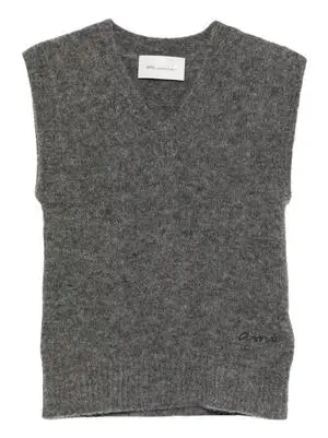 AMI V-neck Logo-embroidered Sweater