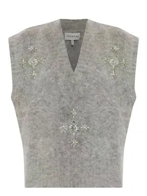 Munthe Vurulia Crystal-embellished Vest - Grey