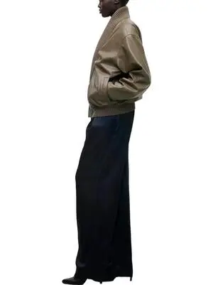 Victoria Beckham Zana Leather Jacket - Brown