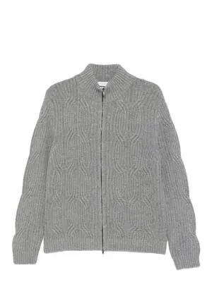 DANIELE FIESOLI Cable-knit Zip-up Sweater - Grey