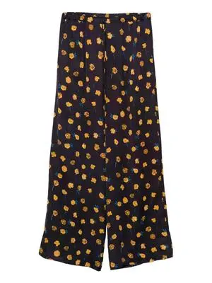 Liviana Conti Floral-print Drawstring-waist Trousers - Blue