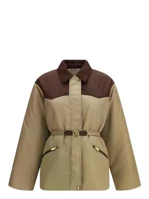 Versace Belted Medusa Jacket Neutrals