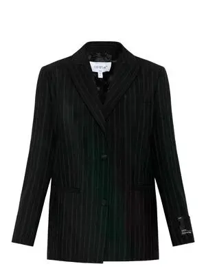 Off-White Pinstripe-pattern Blazer - Black