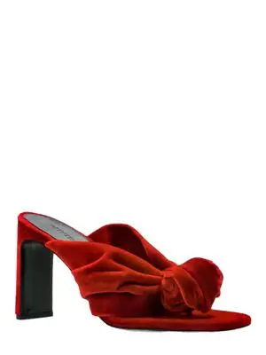 ROTATE BY BIRGER CHRISTENSEN Velvet Floral-detail Mules Red