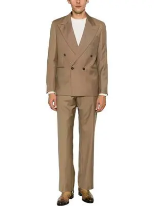 EPOCA Double-breasted Peak-lapel Suit - Neutrals