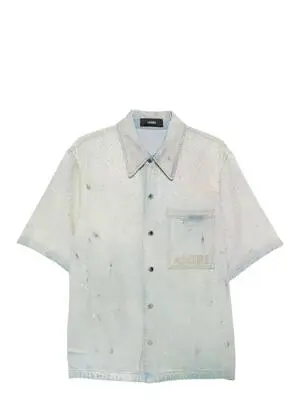 AMIRI Crystal-embellished Logo-patch Shirt