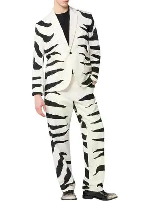 Moschino Heavyweight Printed Cotton Pants - Neutrals