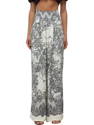 BLUGIRL Lace-print Palazzo Pants - White
