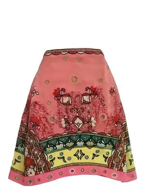 VALENTINO Bead-embellished Embroidered Skirt