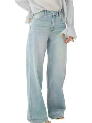 ELEH Belt-loop Wide-leg Jeans - Blue
