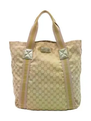 Gucci 2016-2026 Gg Canvas Web Tote Bag - Neutrals