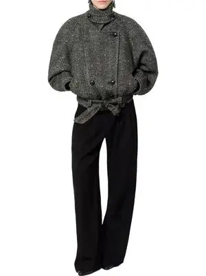 Isabel Marant Étoile Elvane Chevron Wool Jacket - Black