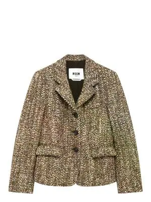 MSGM Single-breasted Jacket - Brown