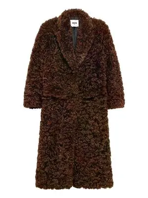 MSGM Faux-shearling Double-breasted Coat