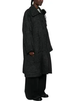 Soh Floral-applique Single-breasted Coat - Grey