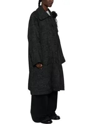 Soh Floral-applique Single-breasted Coat - Grey