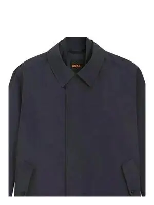 BOSS Single-breasted Raincoat - Blue