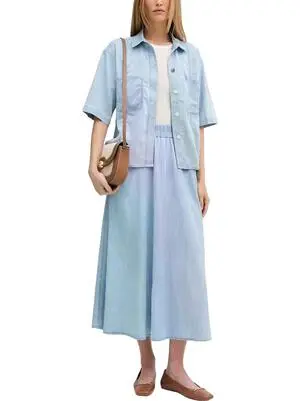 MARC AUREL Button-up Short-sleeve Shirt - Blue